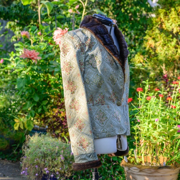 Connie Roberson | Jackets & Coats | Connie Roberson Vtg Green Brocade ...